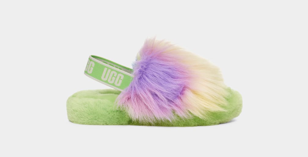 Fluff Yeah Slide Tie Dye Kids' Slipper | UGG® Official