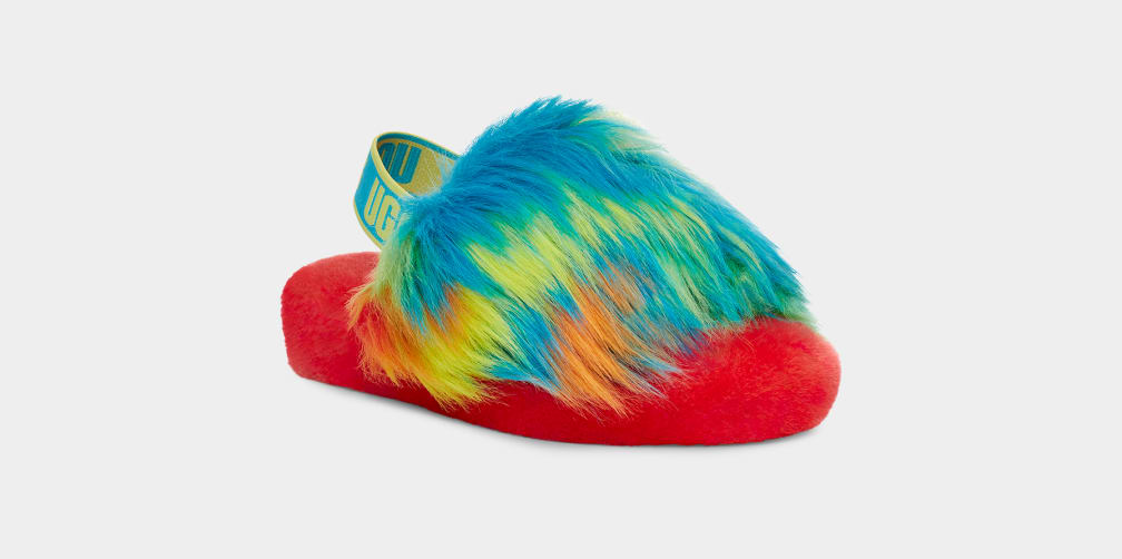 Fluff Yeah Slide Tie Dye Kids' Slipper | UGG® Official